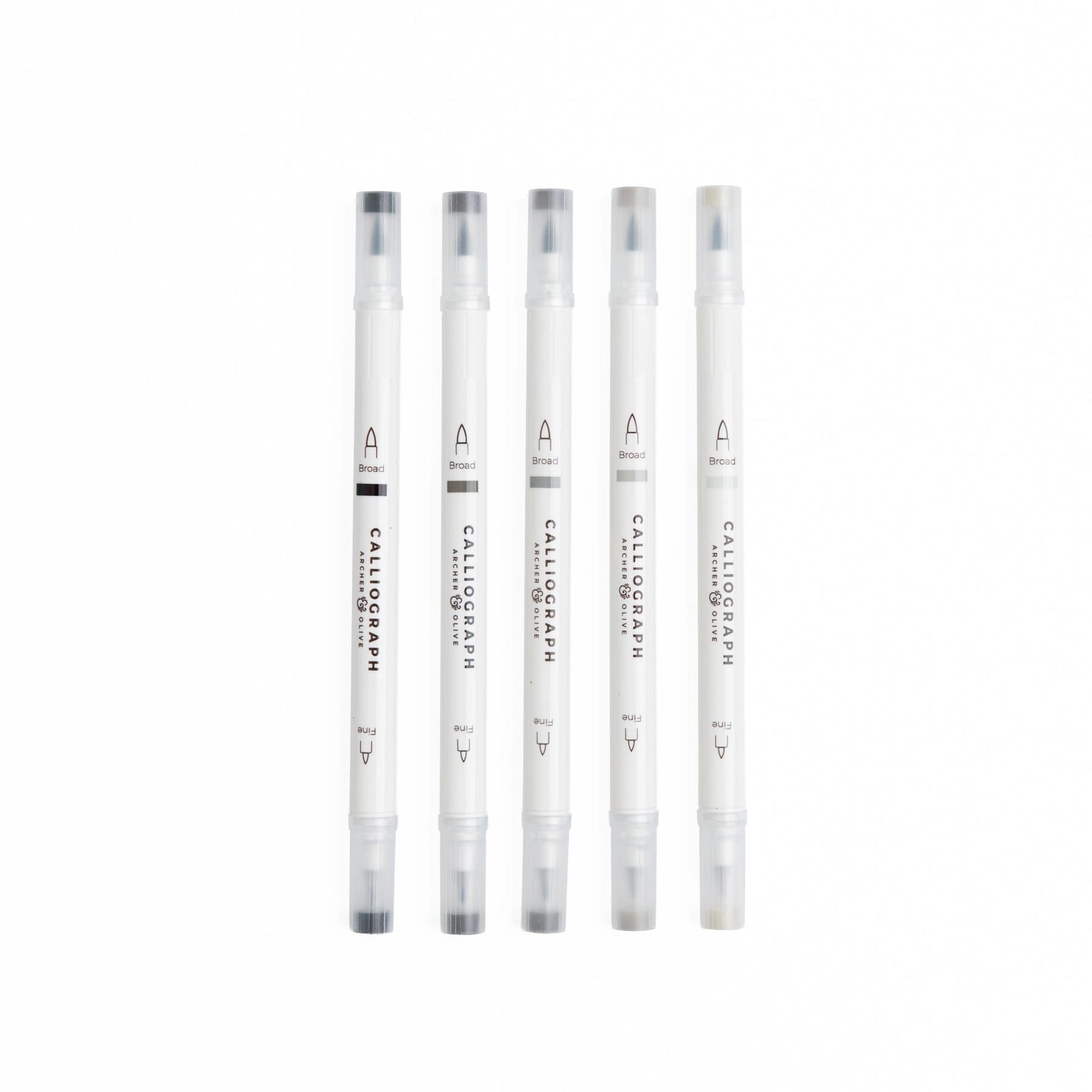 Archer and Olive Grayscale Acrylographs (Set of 5) – The Cozy Journal